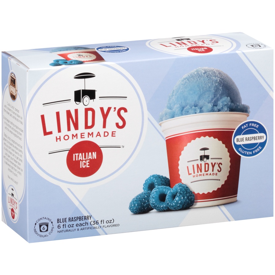 Lindy's Homemade Italian Ice Blue Raspberry - 6 CT 6 ct; 6 fl oz | Shipt