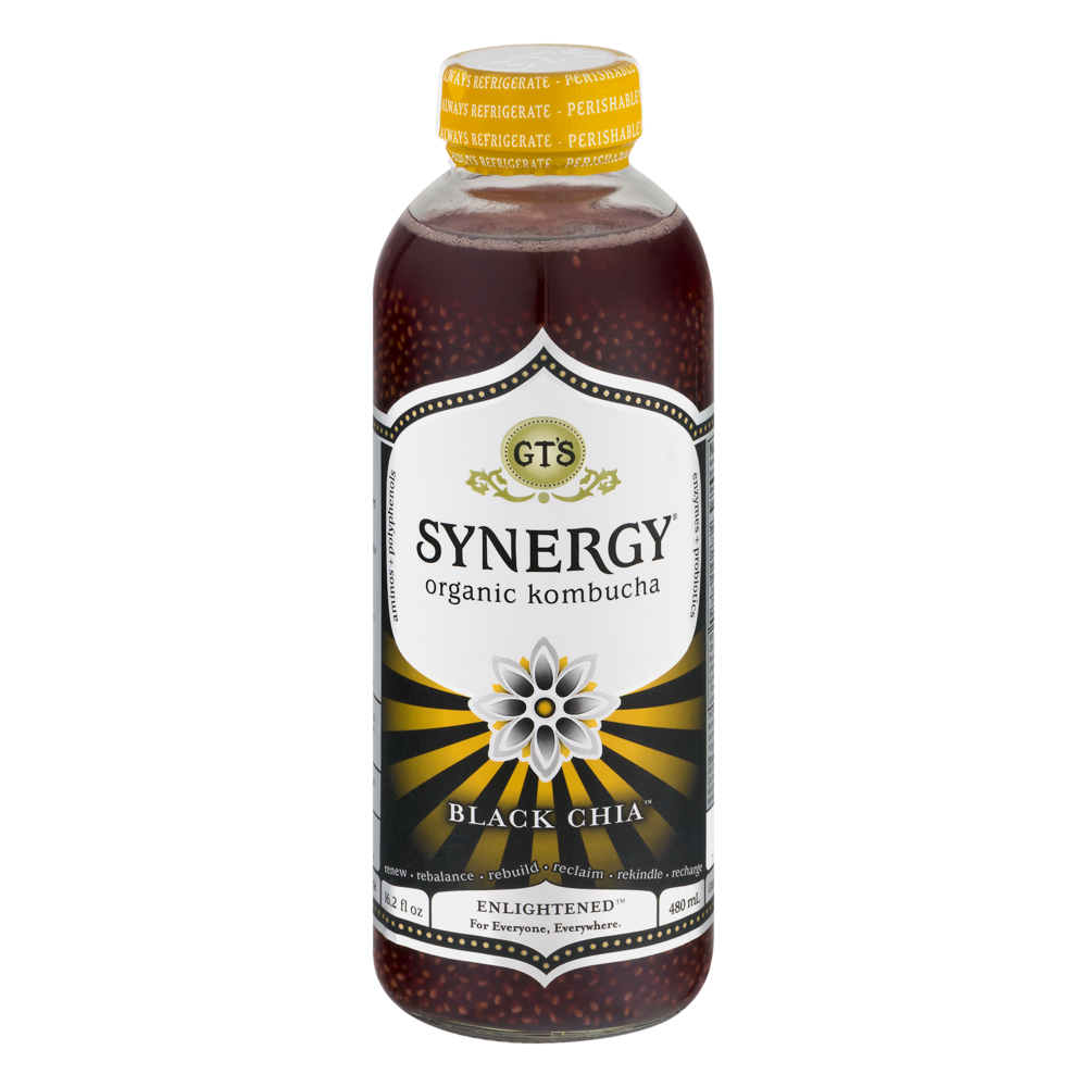 GT's Synergy Black Chia Komboucha 16 fl oz | Shipt