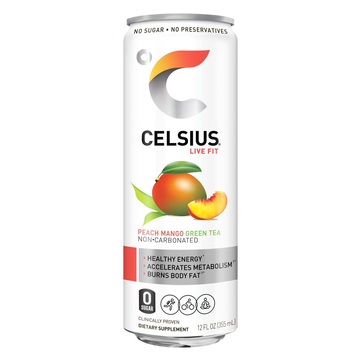 CELSIUS Sparkling Peach Mango Green Tea 4 ct; 12 fl oz | Shipt