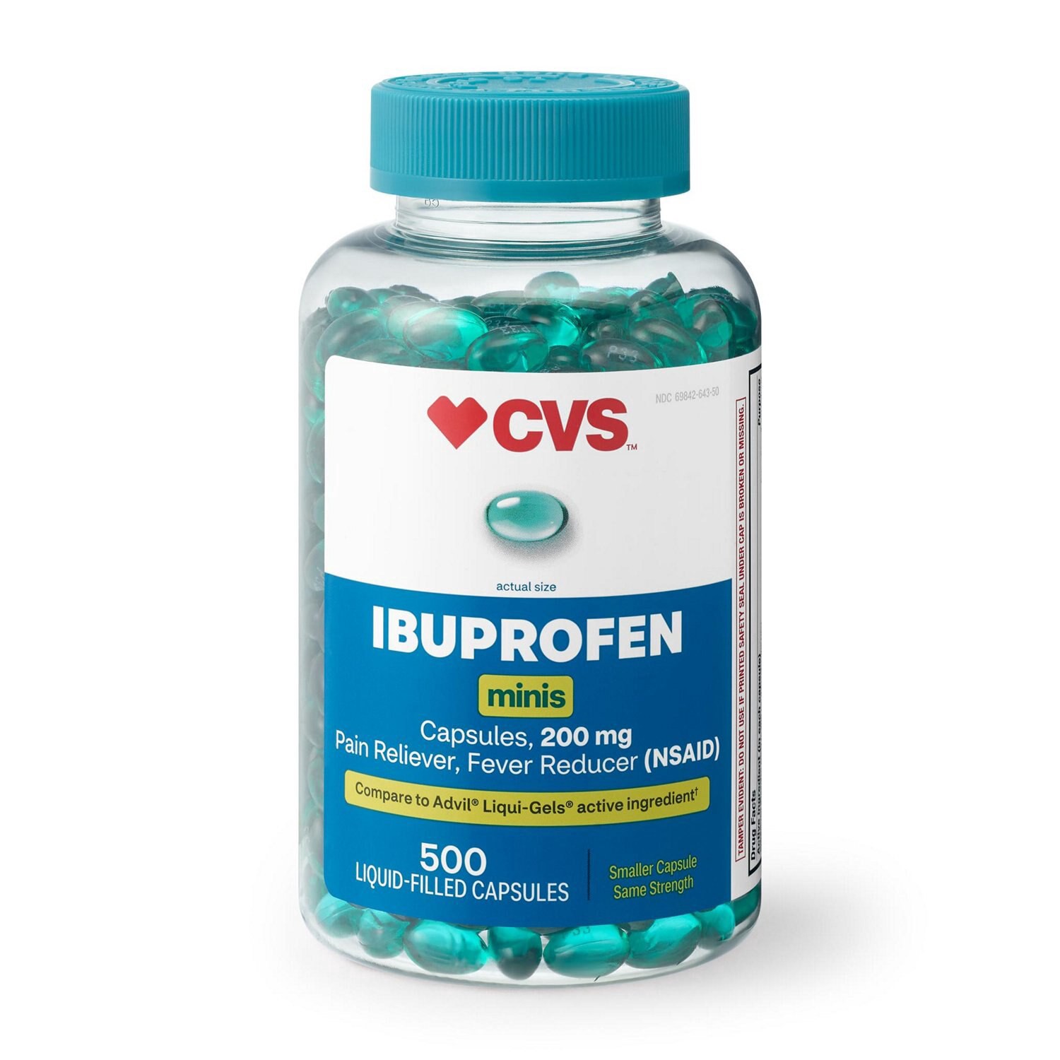 Cvs Ibuprofen 200 Mg Liquid Filled Mini Softgels, 500 Ct 500 ct | shipt