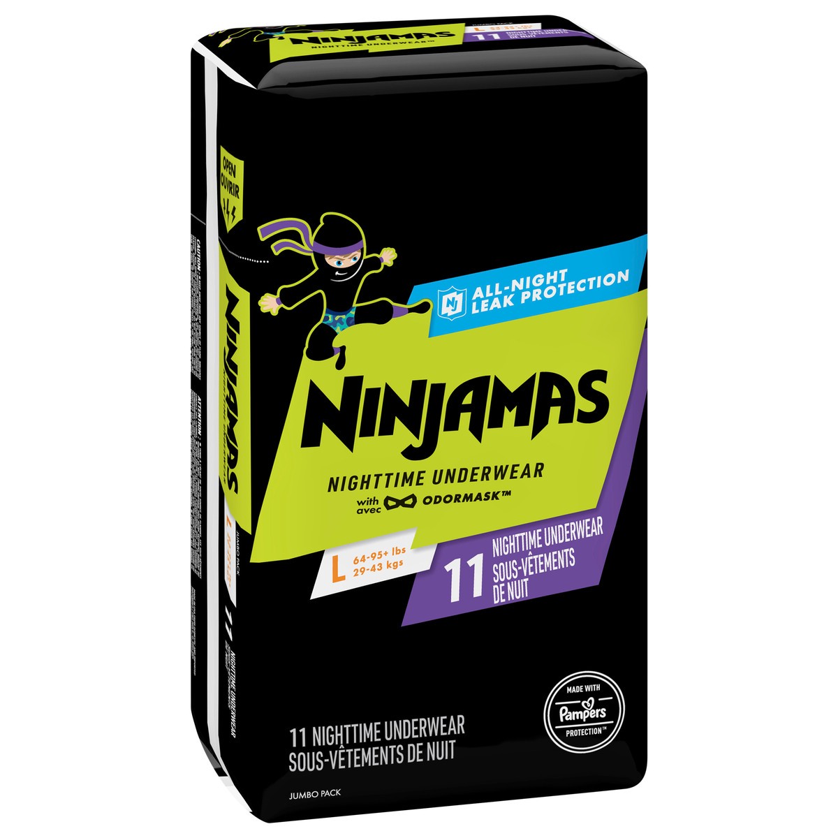 Ninjamas Nighttime Bedwetting Underwear Boy Size L 11 Count 11 ct | Shipt