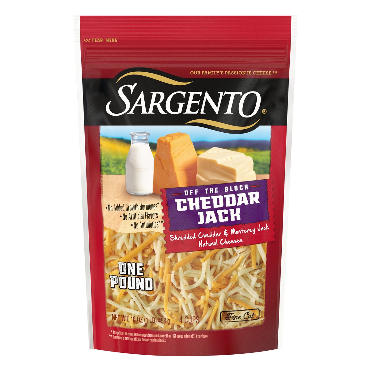 Sargento Off The Block Cheddar Jack Fine Cut Shredded Cheese 16 oz | Shipt