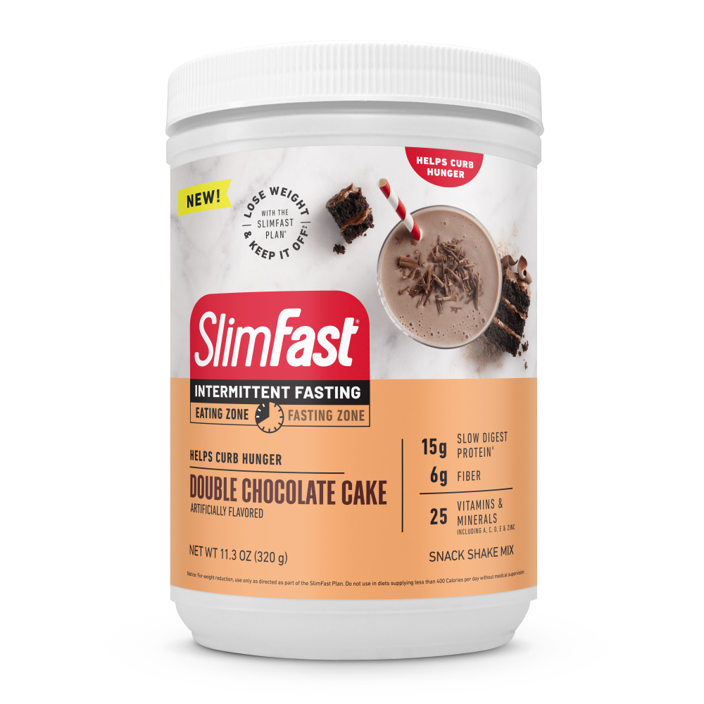 SlimFast Intermittent Fasting Double Chocolate Cake Snack Shake Mix 11. ...
