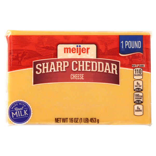 Meijer Chunk Sharp Cheddar Cheese 16 oz | Shipt