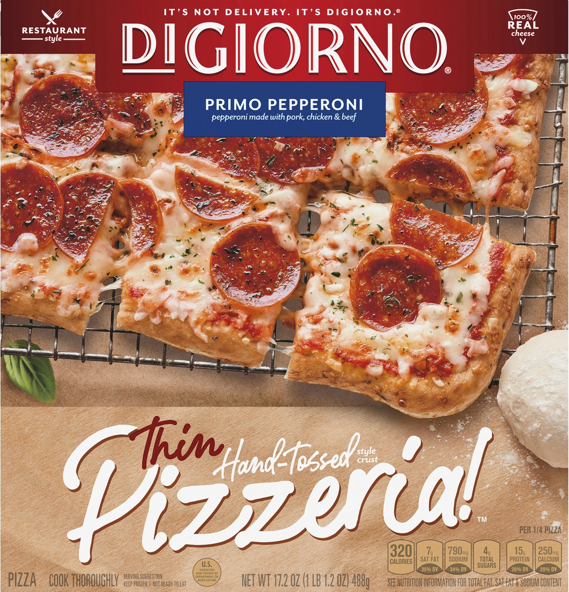 DiGiorno Pizzeria! Primo Pepperoni Frozen Pizza on a Thin Hand-Tossed ...