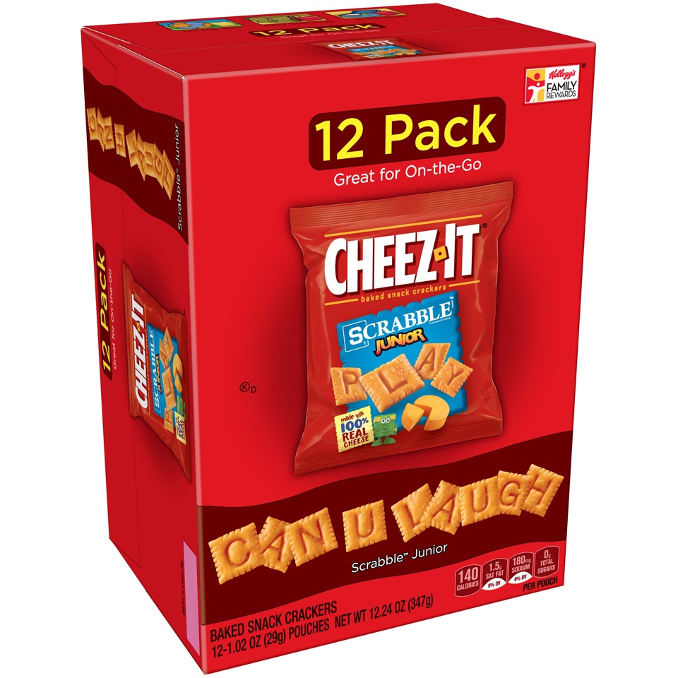 Cheez-It Scrabble Junior Baked Snack Crackers 12 ct; 1.02 oz | Shipt