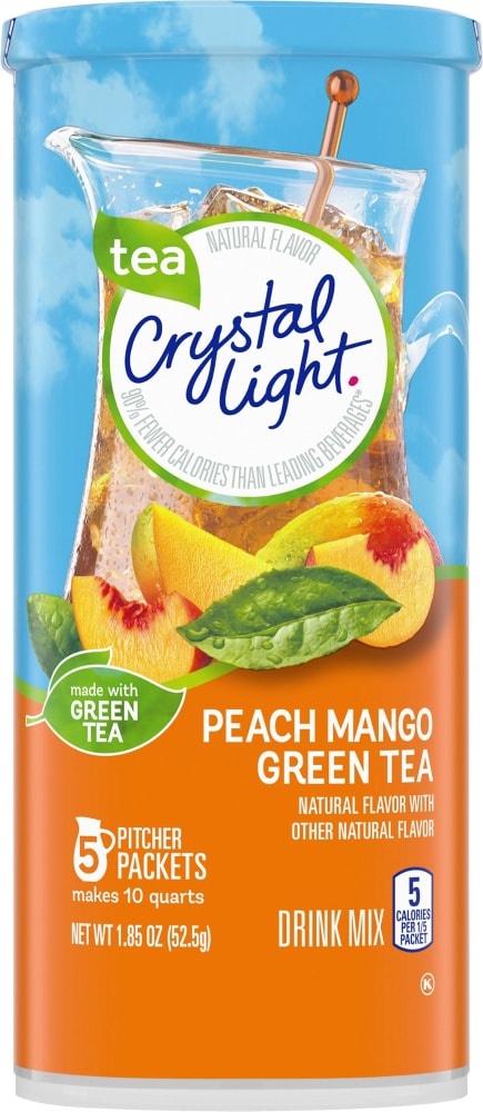 Crystal Light Peach Mango Green Tea Naturally Flavored Powdered Drink ...