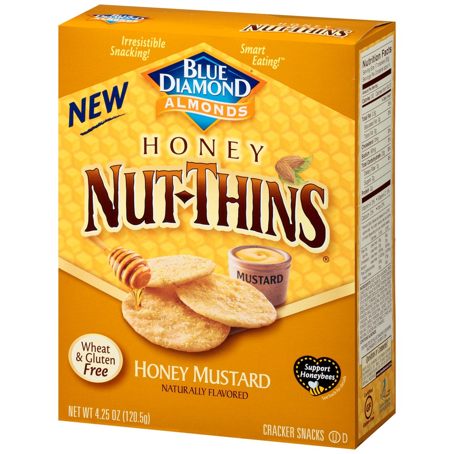Blue Diamond Almonds Nut-Thins Almonds Honey Mustard Cracker Snacks 4. ...