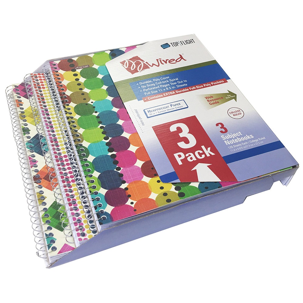 Top Flight 3 Subject Notebook 3 ct | Shipt