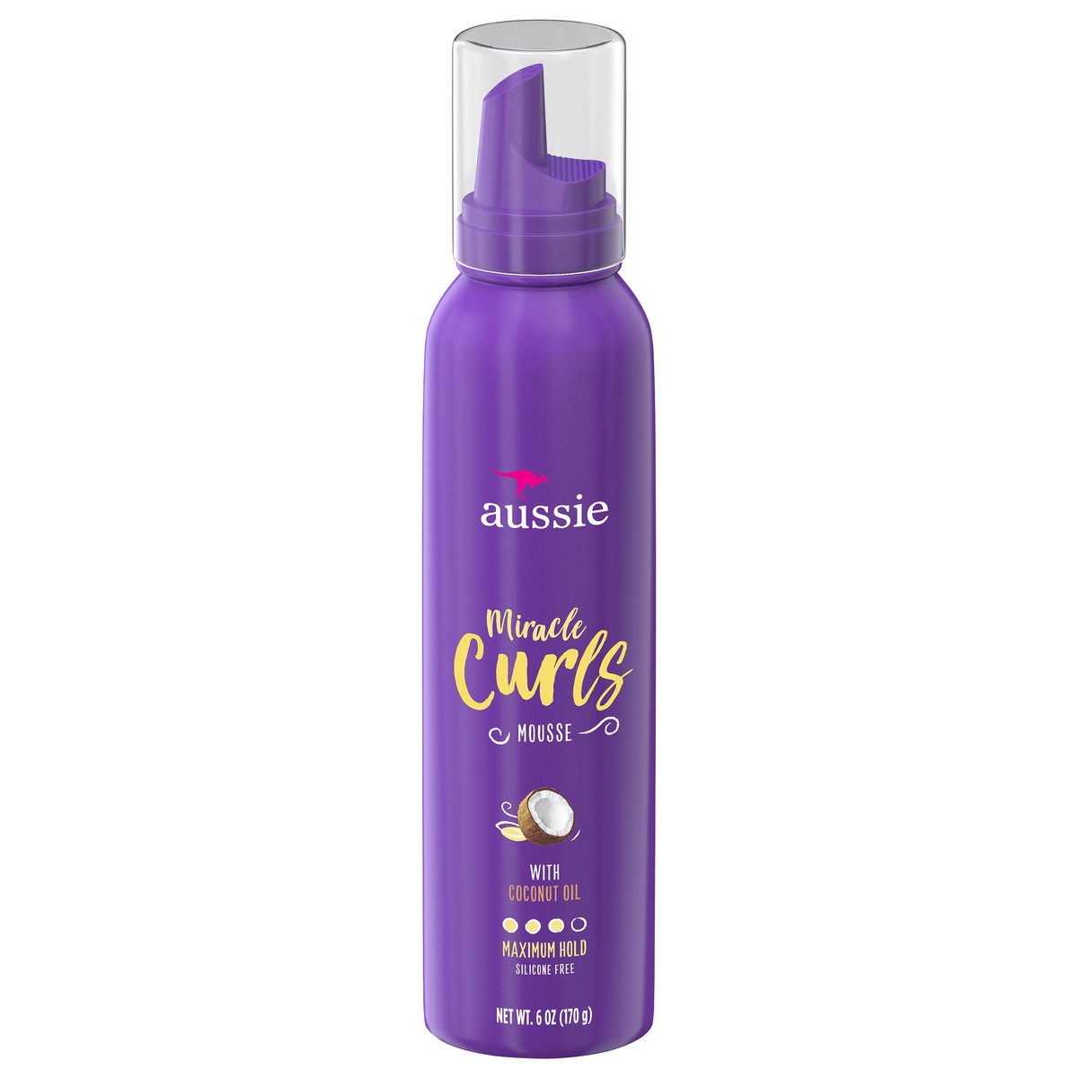 Aussie Miracle Curls Styling Mousse with Coconut & Jojoba Oil 6.0 fl oz ...