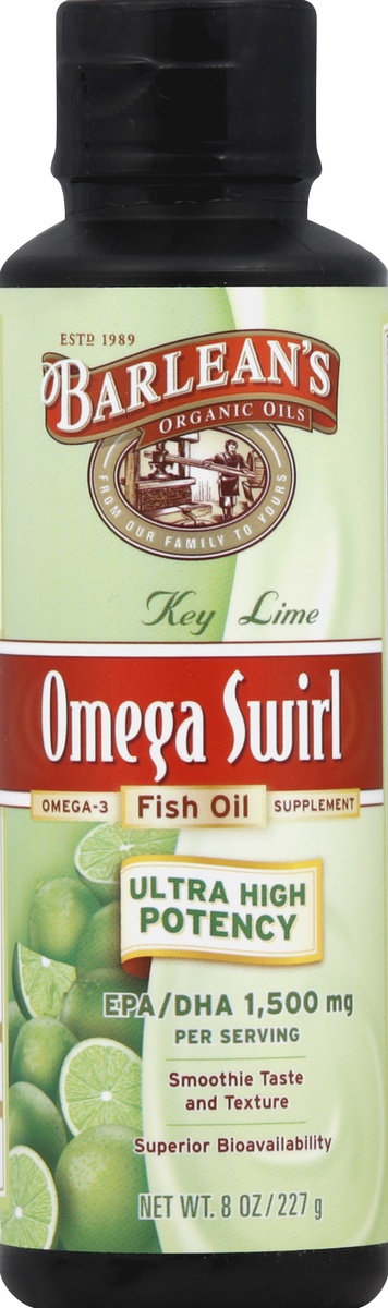 Barlean's Key Lime Omega Swirl Fish Oil 8 oz | Shipt