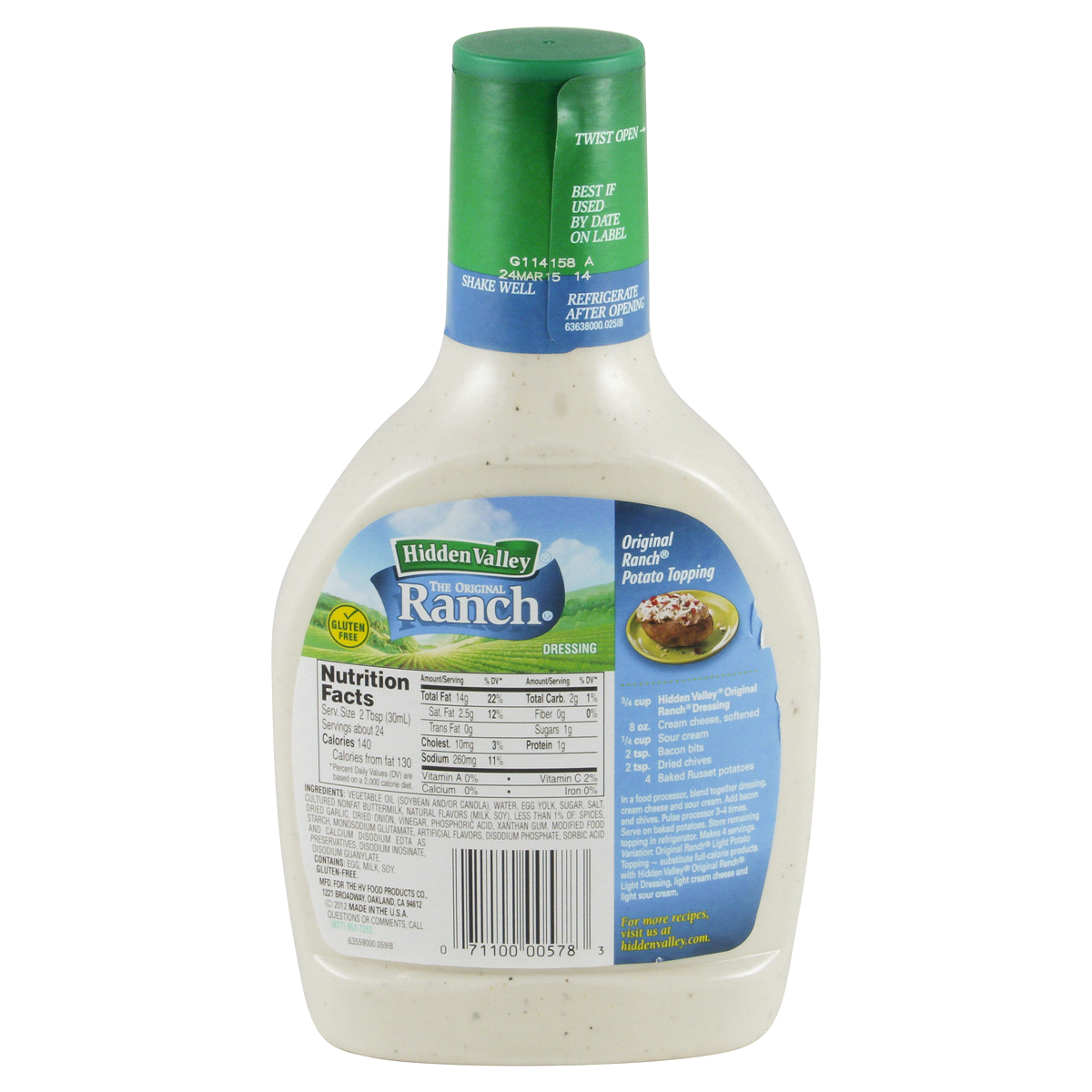 Hidden Valley Gluten Free Original Ranch Salad Dressing 24 oz | Shipt