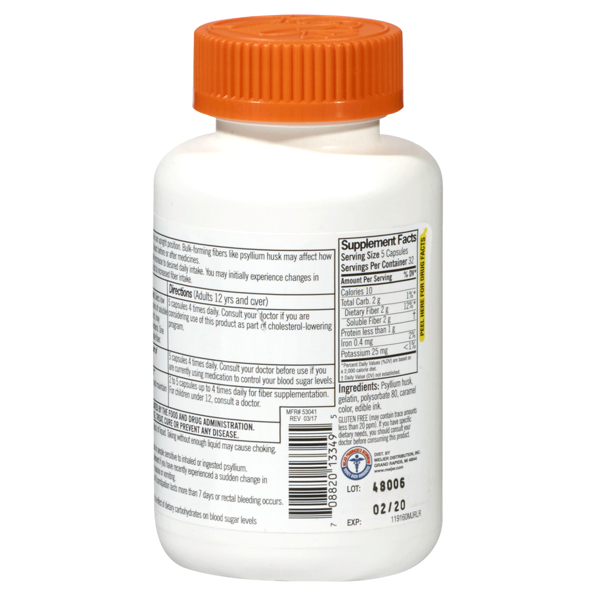 Meijer Fiber Laxative Capsules 160 ct | Shipt