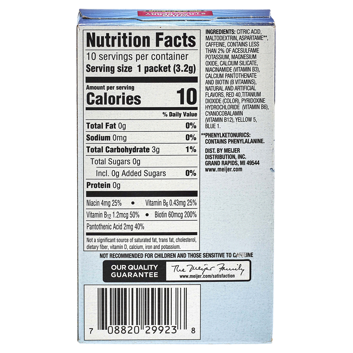 Meijer Wild Strawberry Drink Mix with Caffeine 10 ct | Shipt