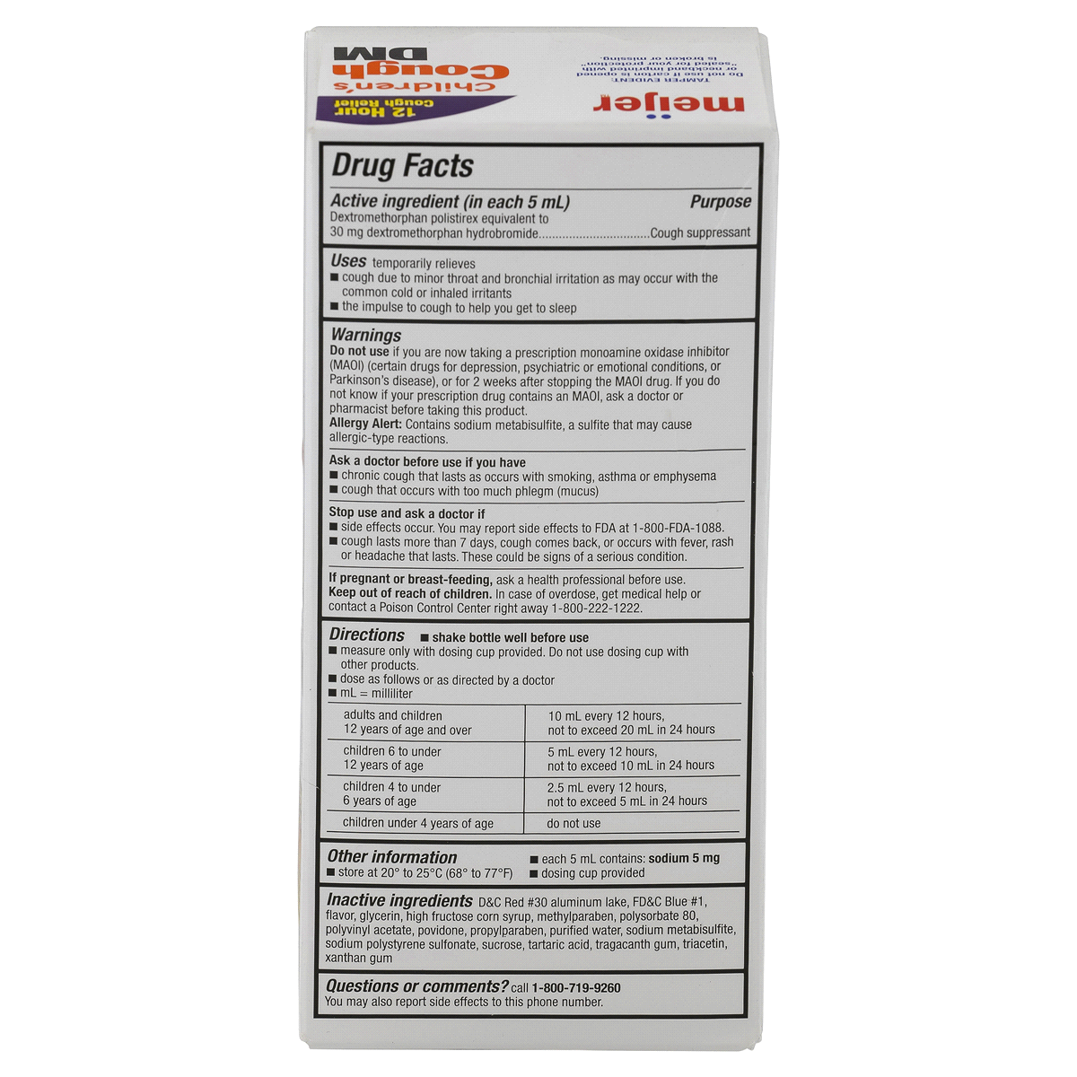 Meijer Children’s Dextromethorphan Polistirex Extended-Release Oral Suspension, Cough ...