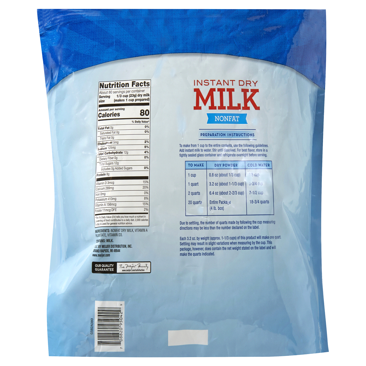 Meijer Nonfat Instant Dry Milk 64 oz | Shipt