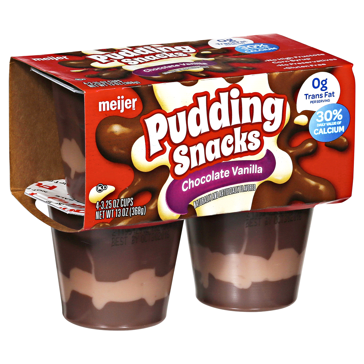 MEIJER TRIPLE CHOCOLATE VANILLA PUDDING SNACK 4. 3.25 oz | Shipt