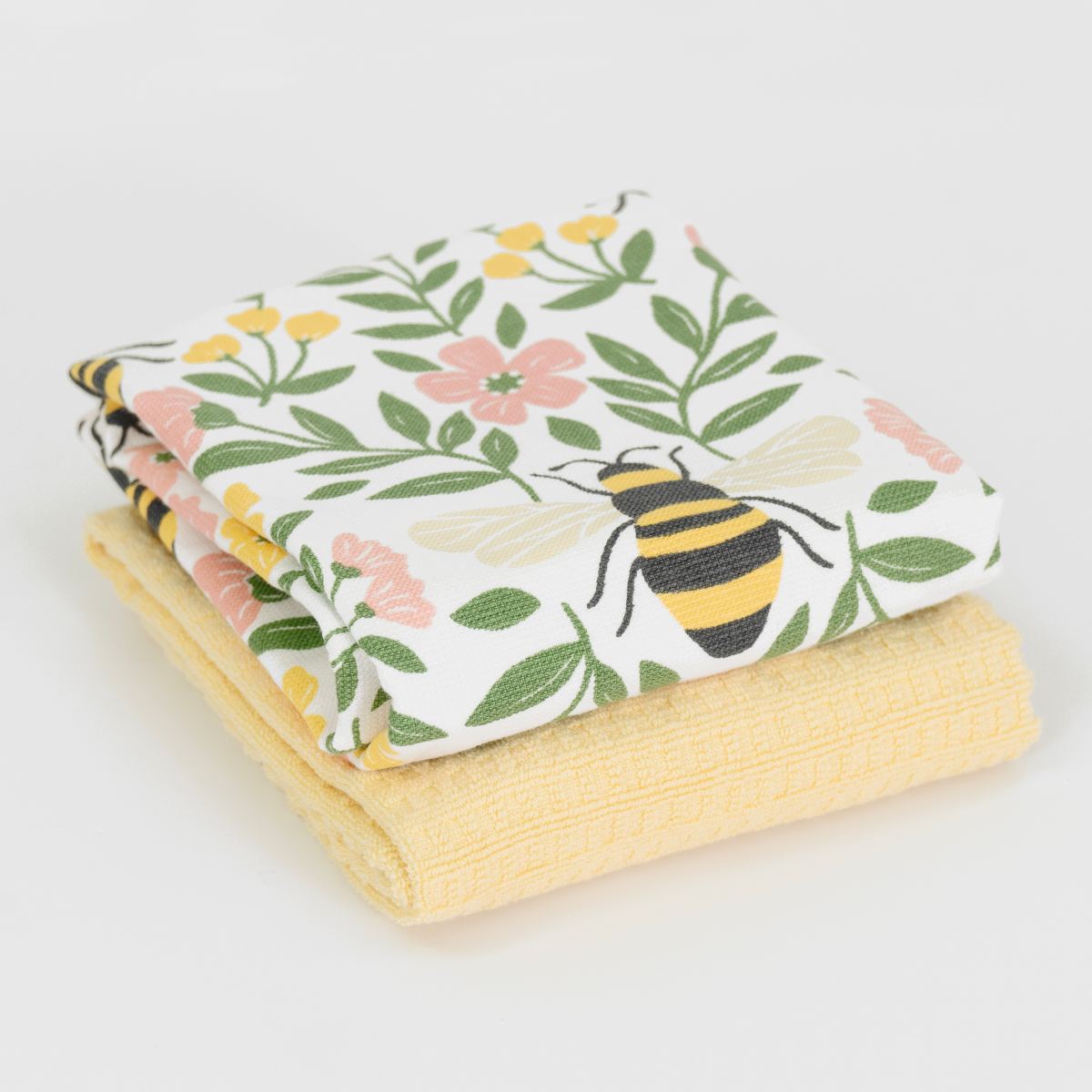 Meijer Corporate Seasonal MCS Spring Mirrored Bee Yellow 2pc Kitchen ...