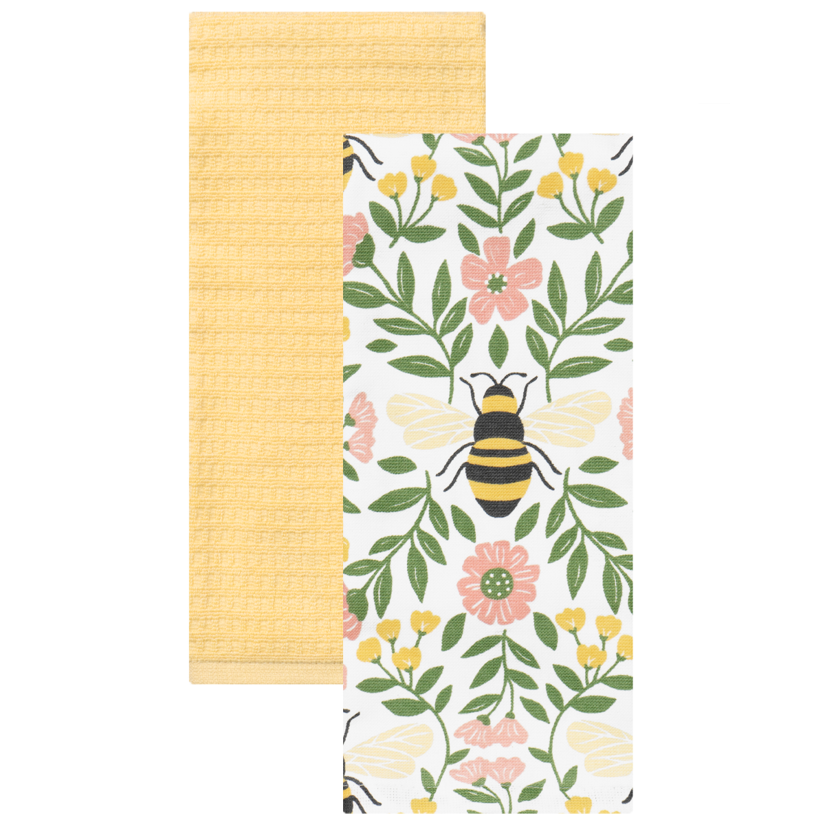 Meijer Corporate Seasonal MCS Spring Mirrored Bee Yellow 2pc Kitchen ...