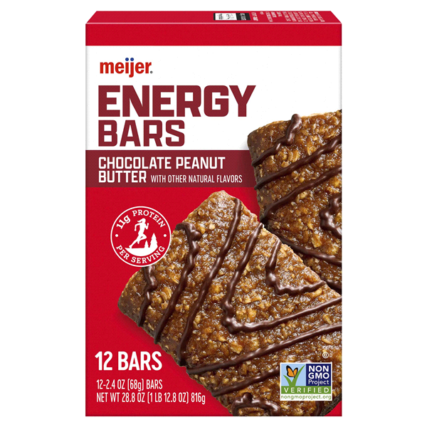 Meijer Energy Bar Chocolate Peanut Butter 12 ct | Shipt