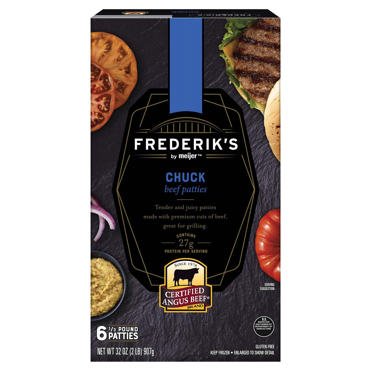 Frederik's By Meijer Certified Angus Beef Ground Chuck Burger, 32 oz 32 ...