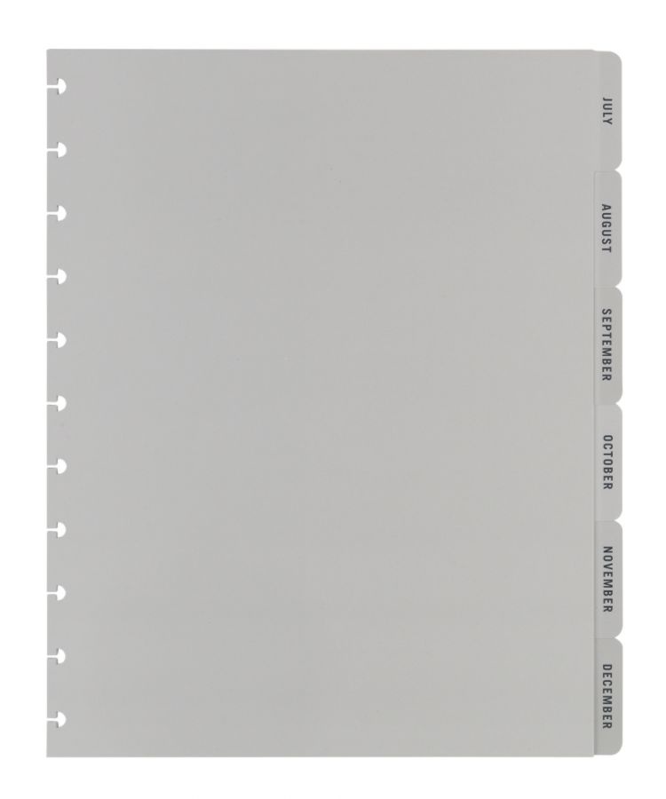 TUL Custom Note-Taking System Discbound Monthly Tab Dividers, Gray ...