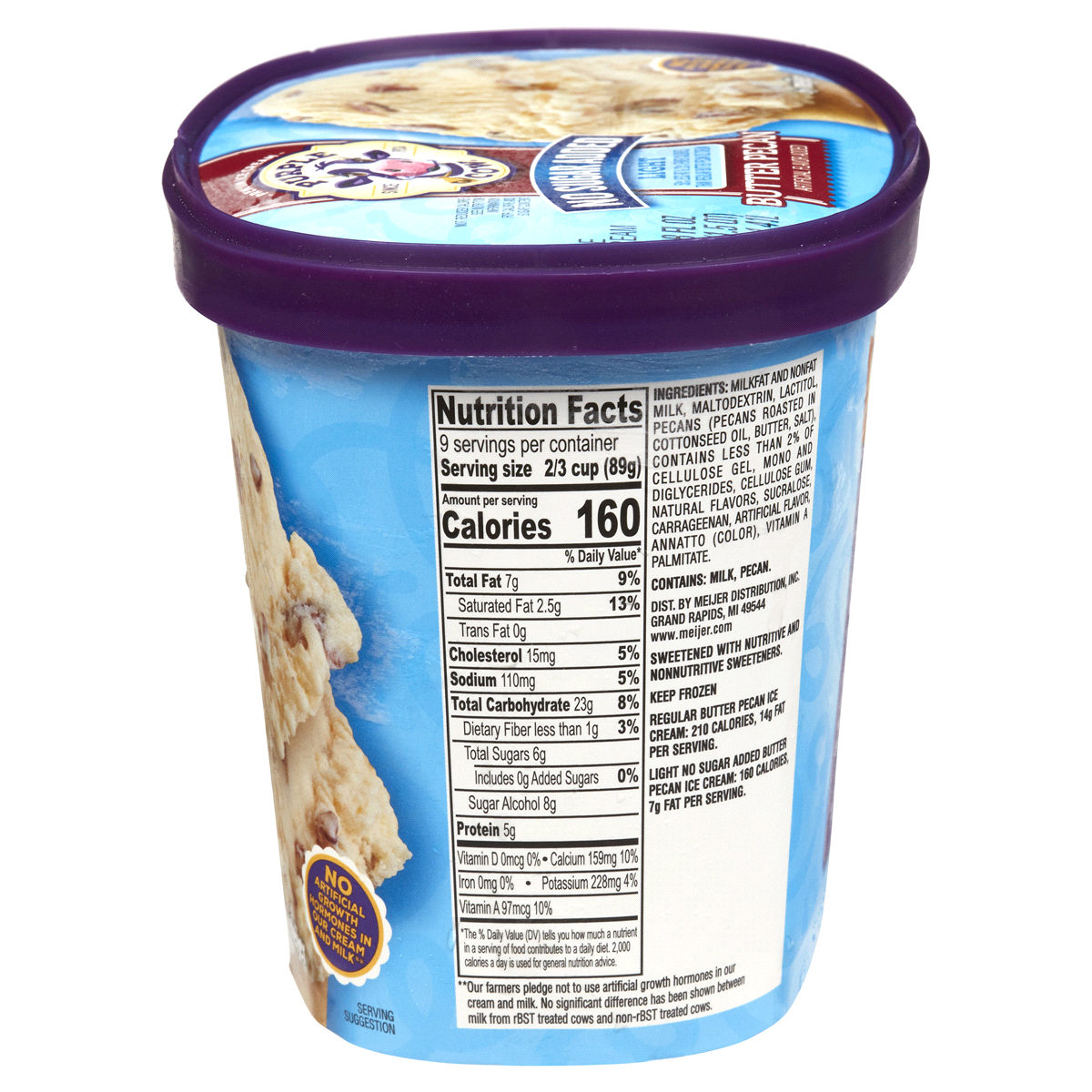 Purple Cow No Sugar Added Butter Pecan Ice Cream 1.5 qt | Shipt
