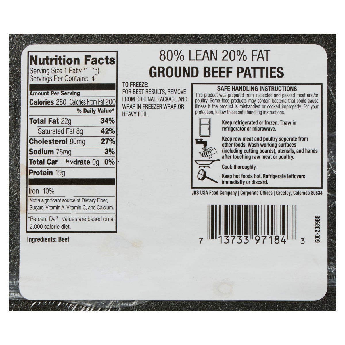 Fresh From Meijer 80/20 Ground Beef Patties 4 ct | Shipt