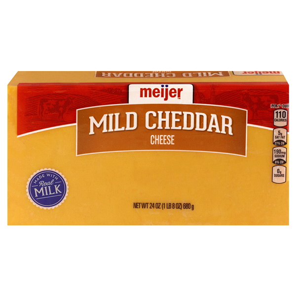 Meijer Chunk Mild Cheddar Cheese 24 oz | Shipt