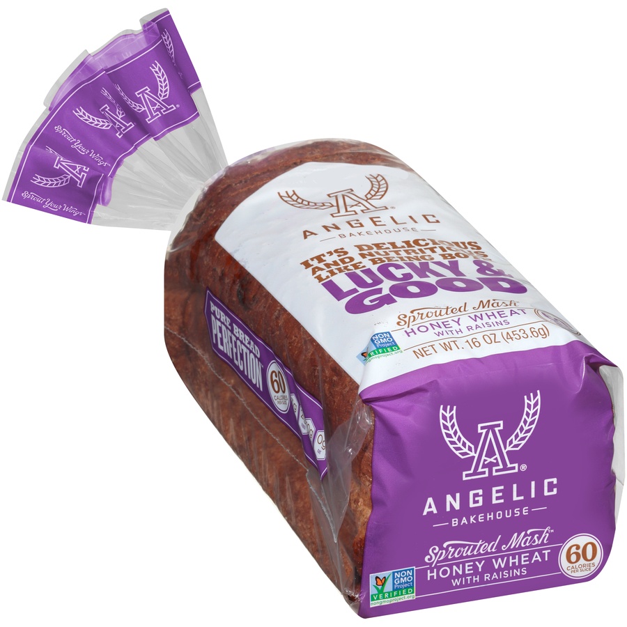 Angelic Bakehouse Angelic Sprouted Mash Honey Wheat Bread With Raisins ...