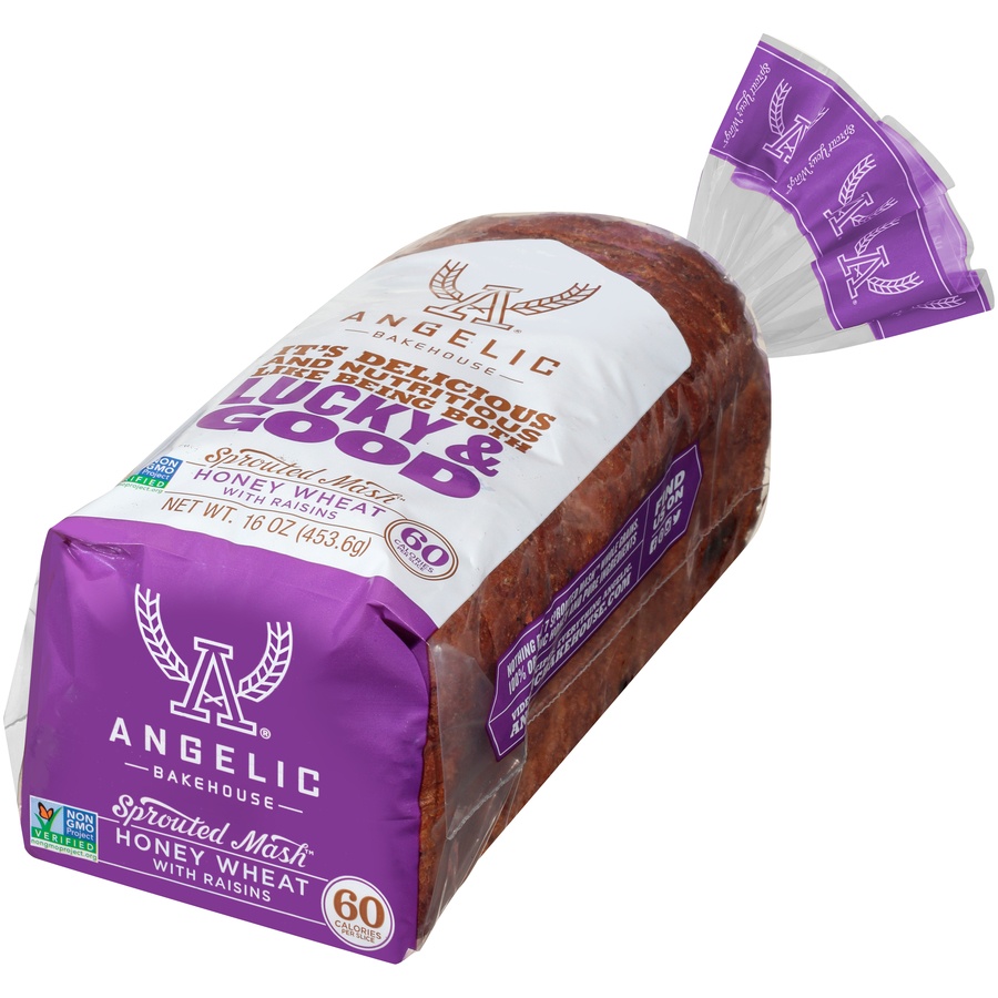 Angelic Bakehouse Angelic Sprouted Mash Honey Wheat Bread With Raisins ...