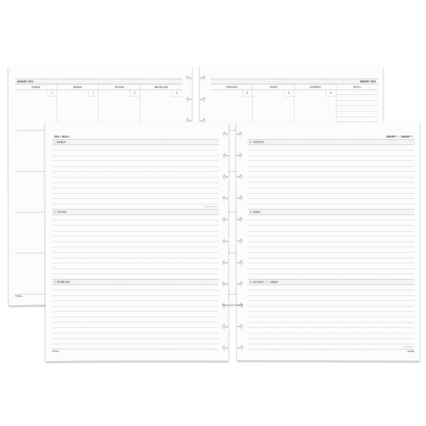 Tul Discbound Weekly/Monthly Planner Refill Pages, Letter Size 1 ct | Shipt