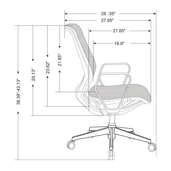 WORKPRO Sentrix Ergonomic Mesh/Mesh Mid-Back Manager Chair, Fixed Arms ...