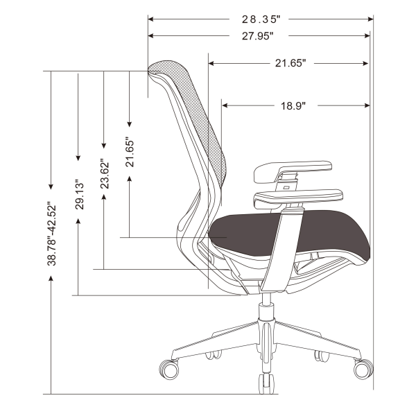 WORKPRO Sentrix Ergonomic Mesh/Fabric Mid-Back Manager's Chair, 3D Arms ...