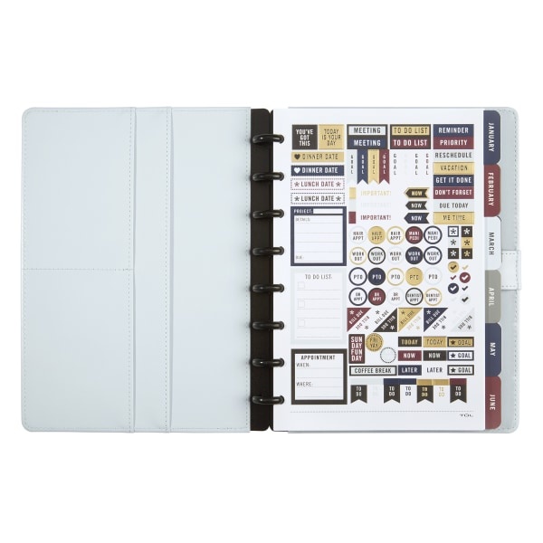 TUL Discbound Monthly Planner Starter Set, 8-1/2'' X 5-1/2'', Ice Blue ...