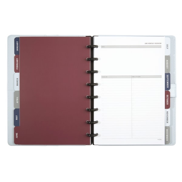 TUL Discbound Monthly Planner Starter Set, 8-1/2'' X 5-1/2'', Ice Blue ...