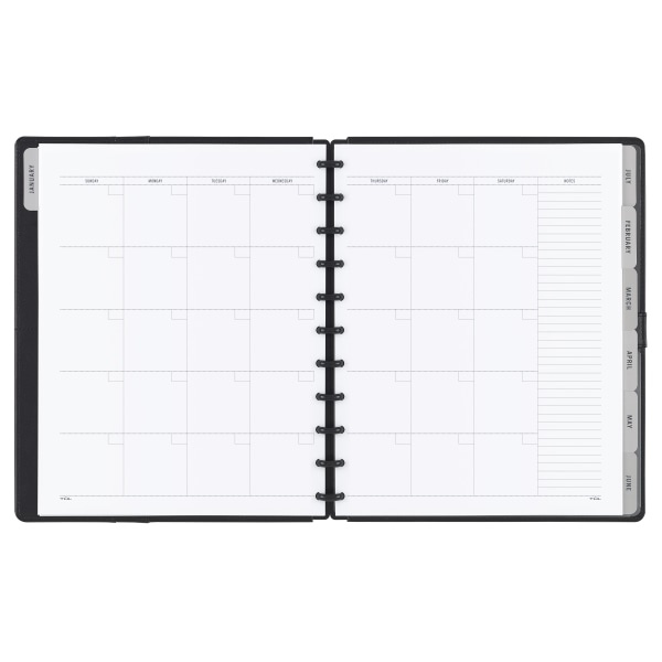 TUL Discbound Monthly Planner Starter Set, Letter Size, Black Leather ...