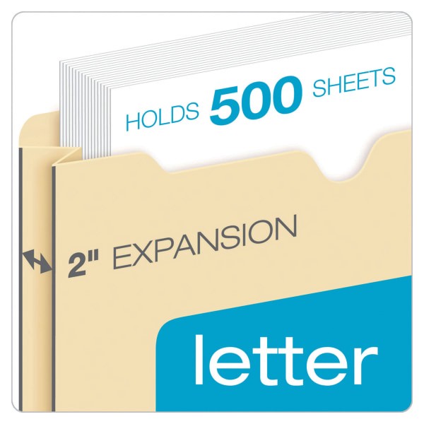 Office Depot Brand Manila Double-Top File Jackets, 2" Expansion, Letter ...