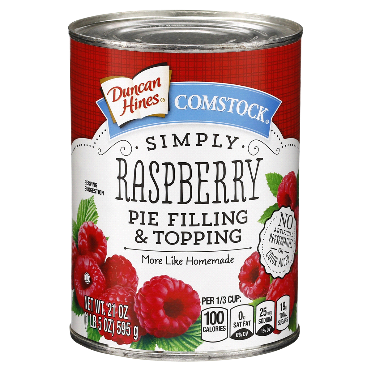 Duncan Hines Comstock Simply Raspberry Pie Filling Topping 21 oz | Shipt
