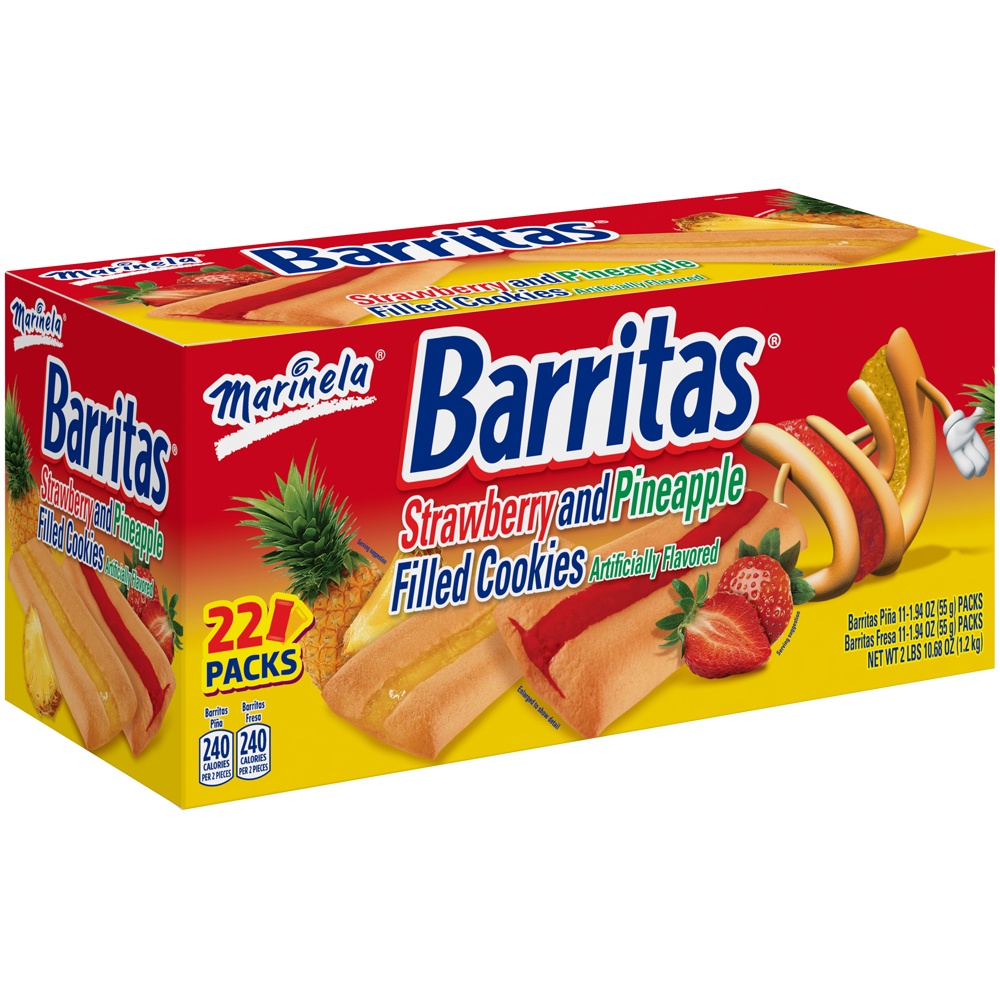 Marinela Barritas 22 Packs Strawberry and Pineapple Filled Cookies 22 ...