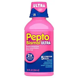 Pepto-Bismol Ultra 5 Symptom Relief Anti Diarrhea Liquid Syrup - 12 Fl ...