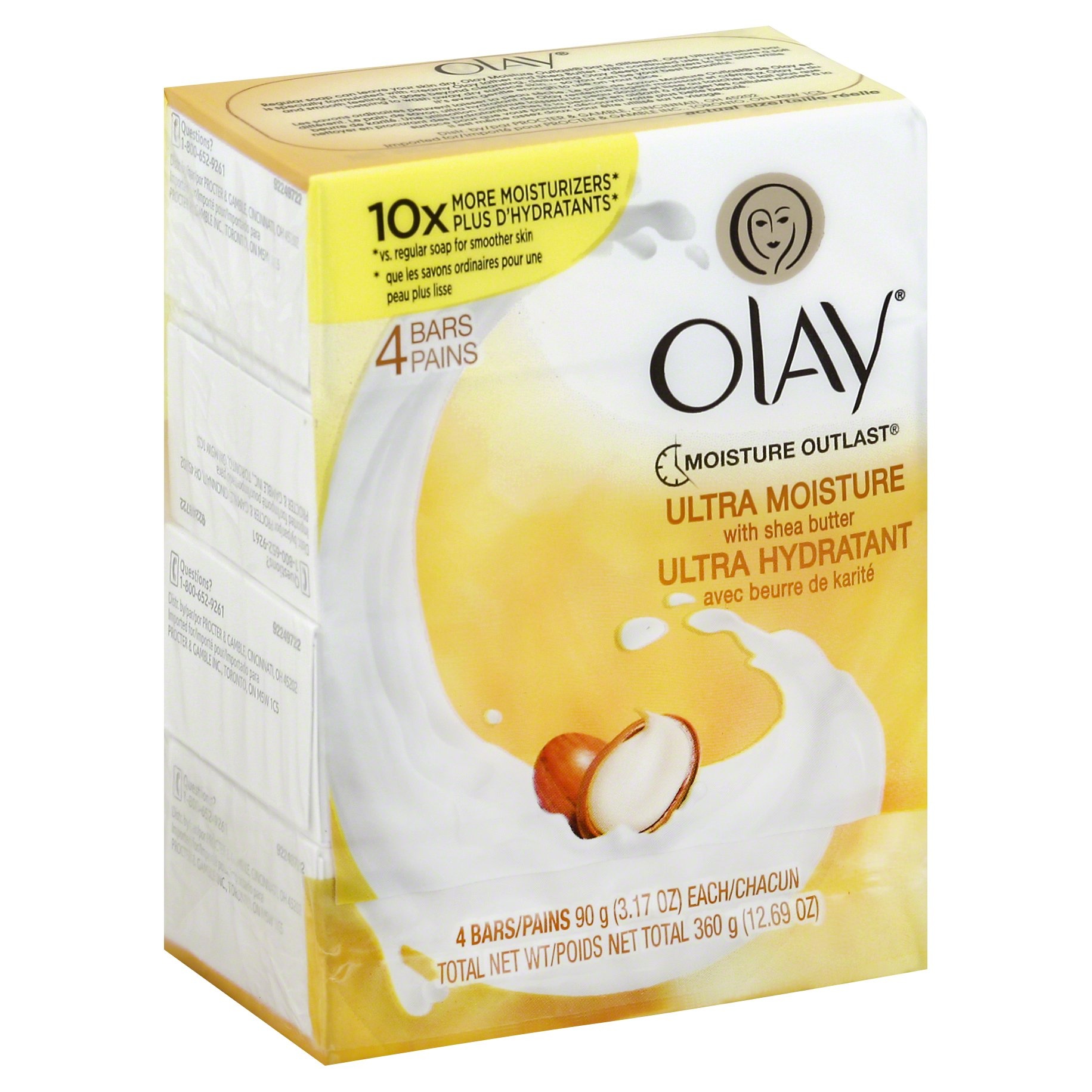 Olay Ultra Moisture Shea Butter Bar Soap 4 ct; 3.17 oz | Shipt