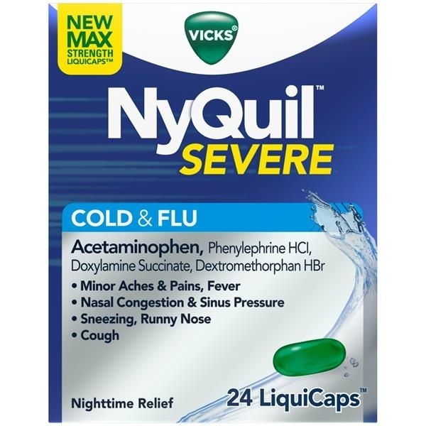 Vicks Nyquil Severe Cold Flu Liquid Cap 24 ct | Shipt