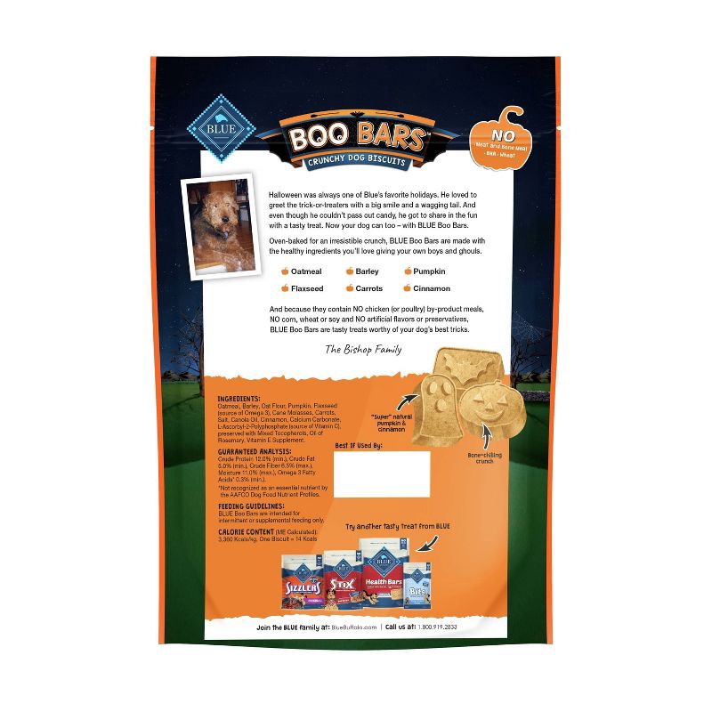 Blue Buffalo Boo Bars Crunchy Biscuits, Pumpkin & Cinnamon Halloween ...