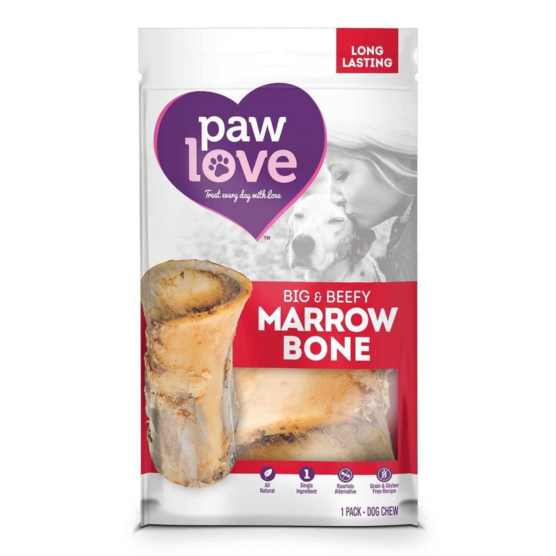 Paw Love Big & Beefy Marrow Bone Dog Treats - 1pk 1 ct | shipt
