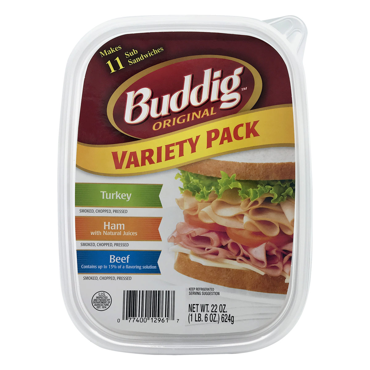 Buddig Original Gluten Free Variety Pack Turkey Ham & Beef 22 oz | Shipt