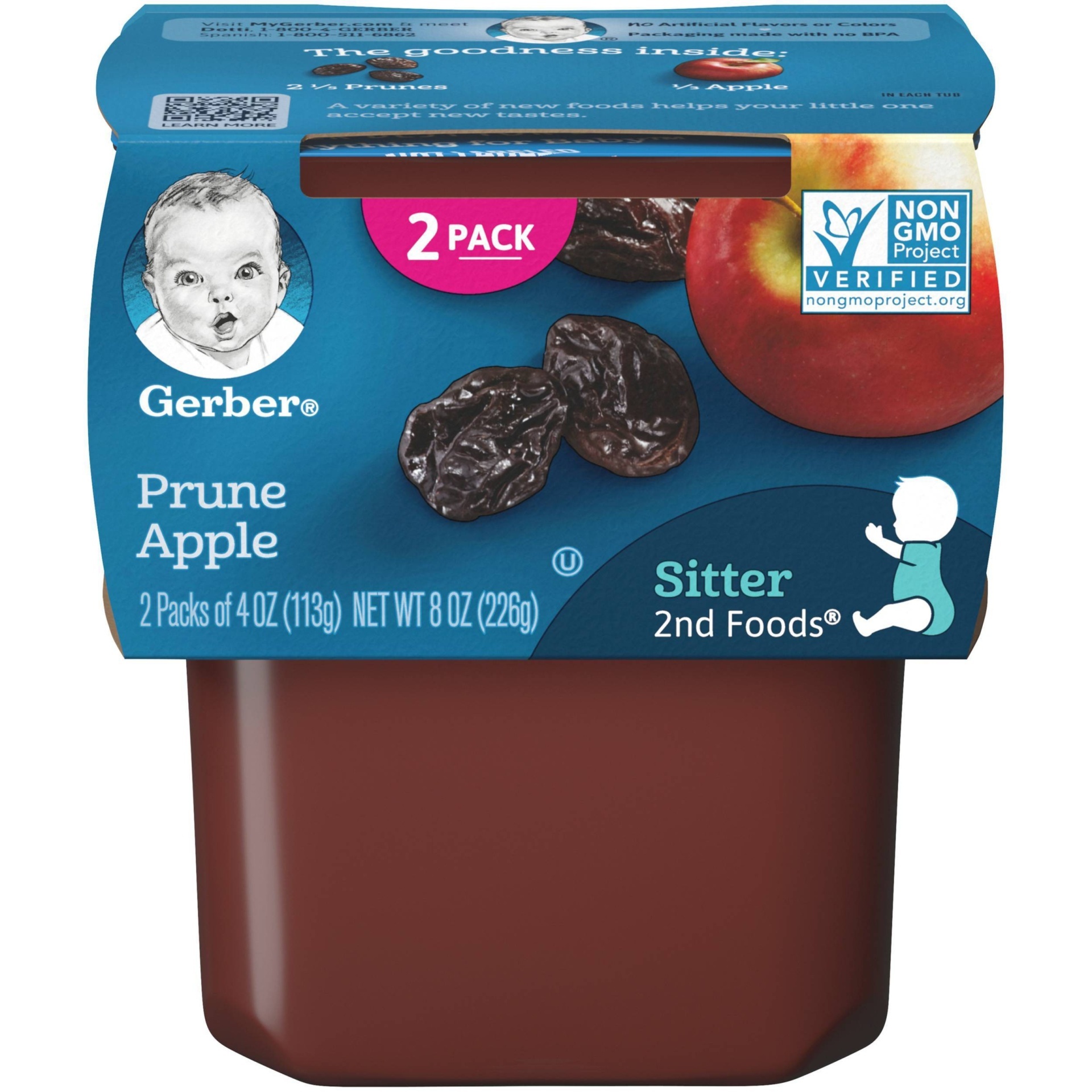 Gerber 2nd Foods Prunes With Apples 2 ct; 4 oz | Shipt