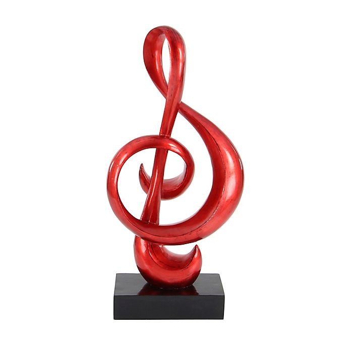 Ridge Road Decor Treble Clef Sculpture - Red 1 ct | Shipt