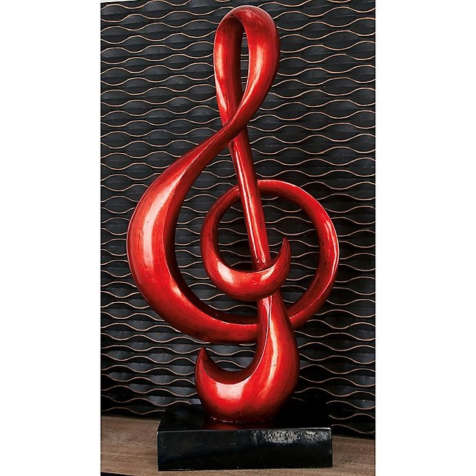 Ridge Road Decor Treble Clef Sculpture - Red 1 ct | Shipt
