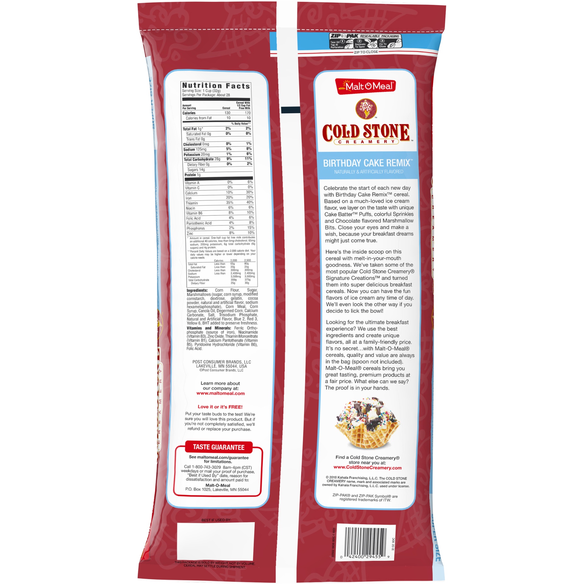 Malt-O-Meal Cold Stone Creamery Birthday Cake Remix Cereal 32 oz | Shipt